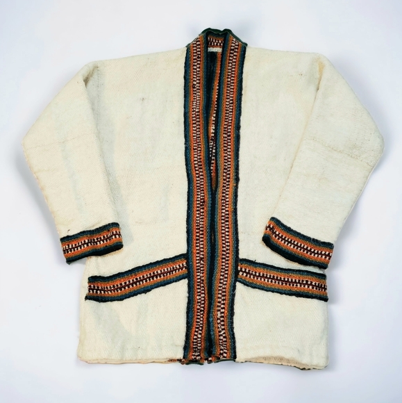 Hand Crafted | Sweaters | Vtg Native Wool Blend Cardigan Sweater Womens ...